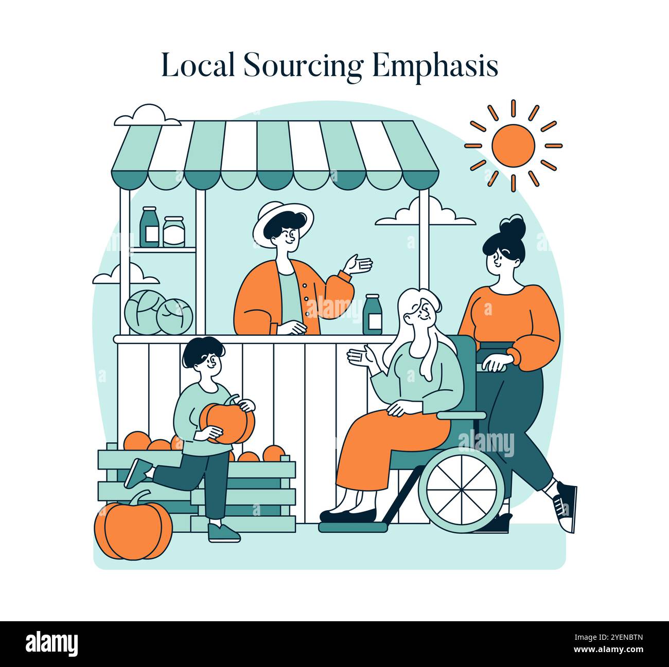 Small Business Saturday concept. Community supports local market with ...