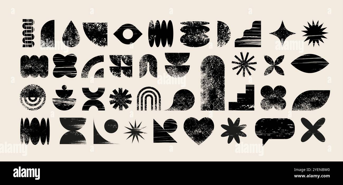 Abstract geometric graphic shapes, elements, various forms collection ...