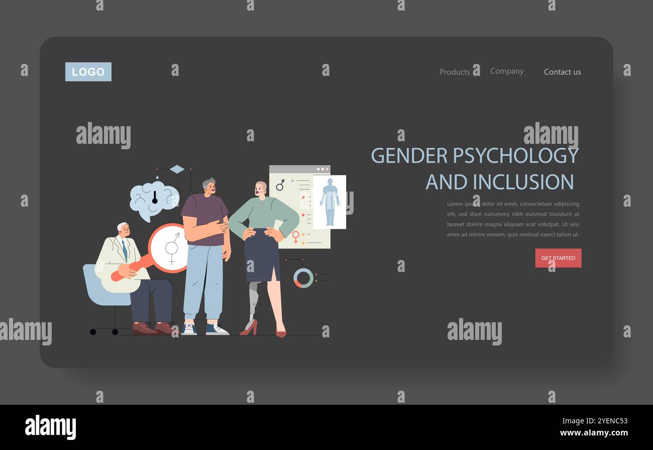 Gender psychology and inclusion concept. An illustration demonstrating ...