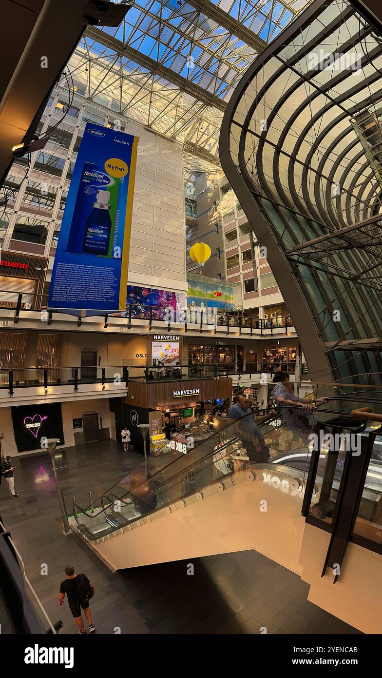 Oslo, Norway - September, 2024 Central concourse and atrium of the Oslo ...