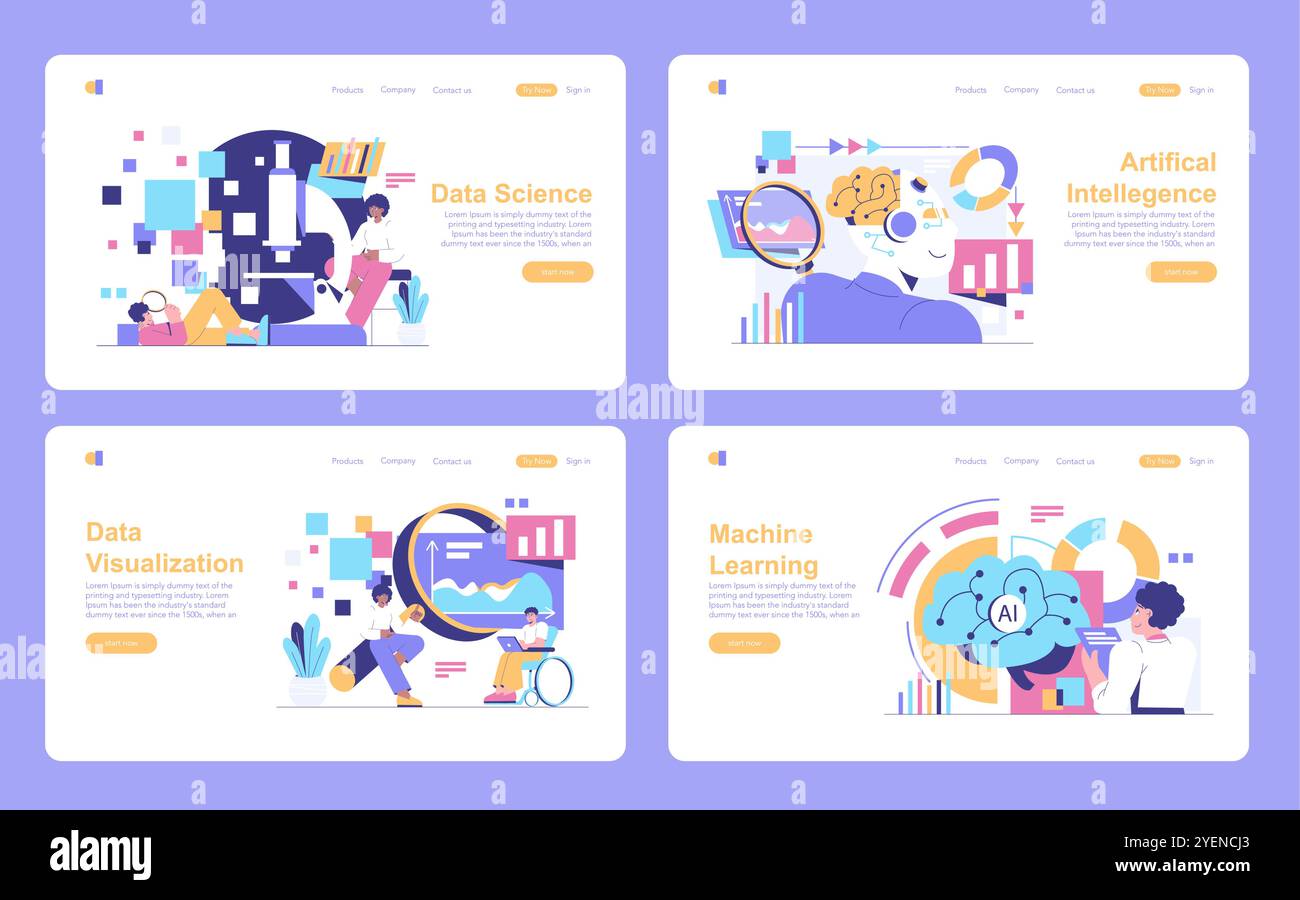 Data Science Concept Set. Web interfaces for data analysis, AI ... Data Science Concept Set. Web interfaces for data analysis, AI ...