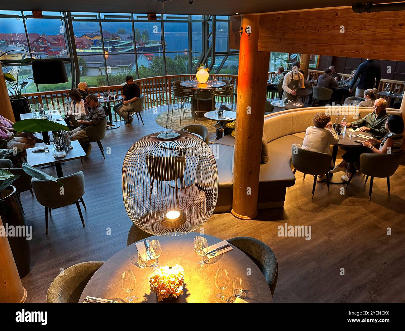 Flam, Norway - September, 2024 The restaurant at Fretheim Hotel in Flam ...