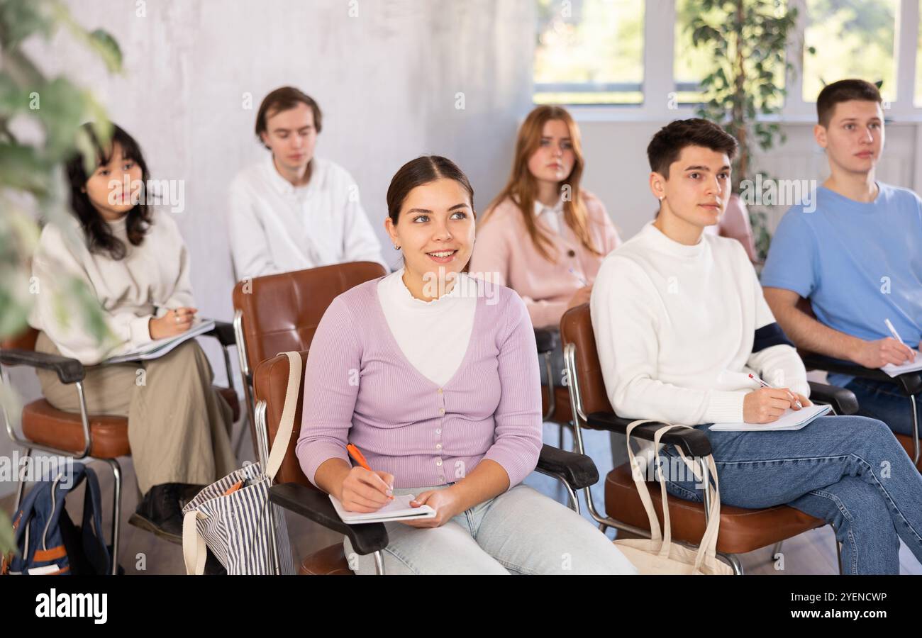 Teenagers study in the classroom on refresher courses in classroom ...