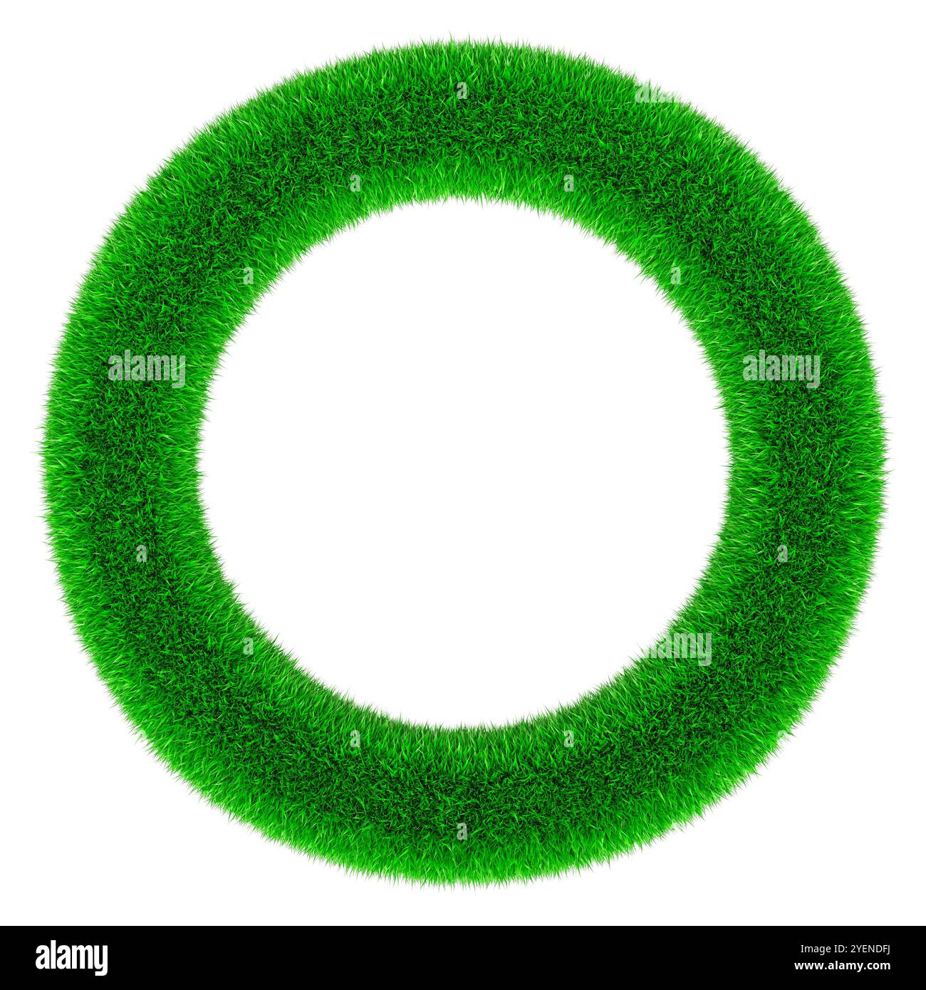 Circle Grass Frame from green grass, 3D rendering isolated on white ...