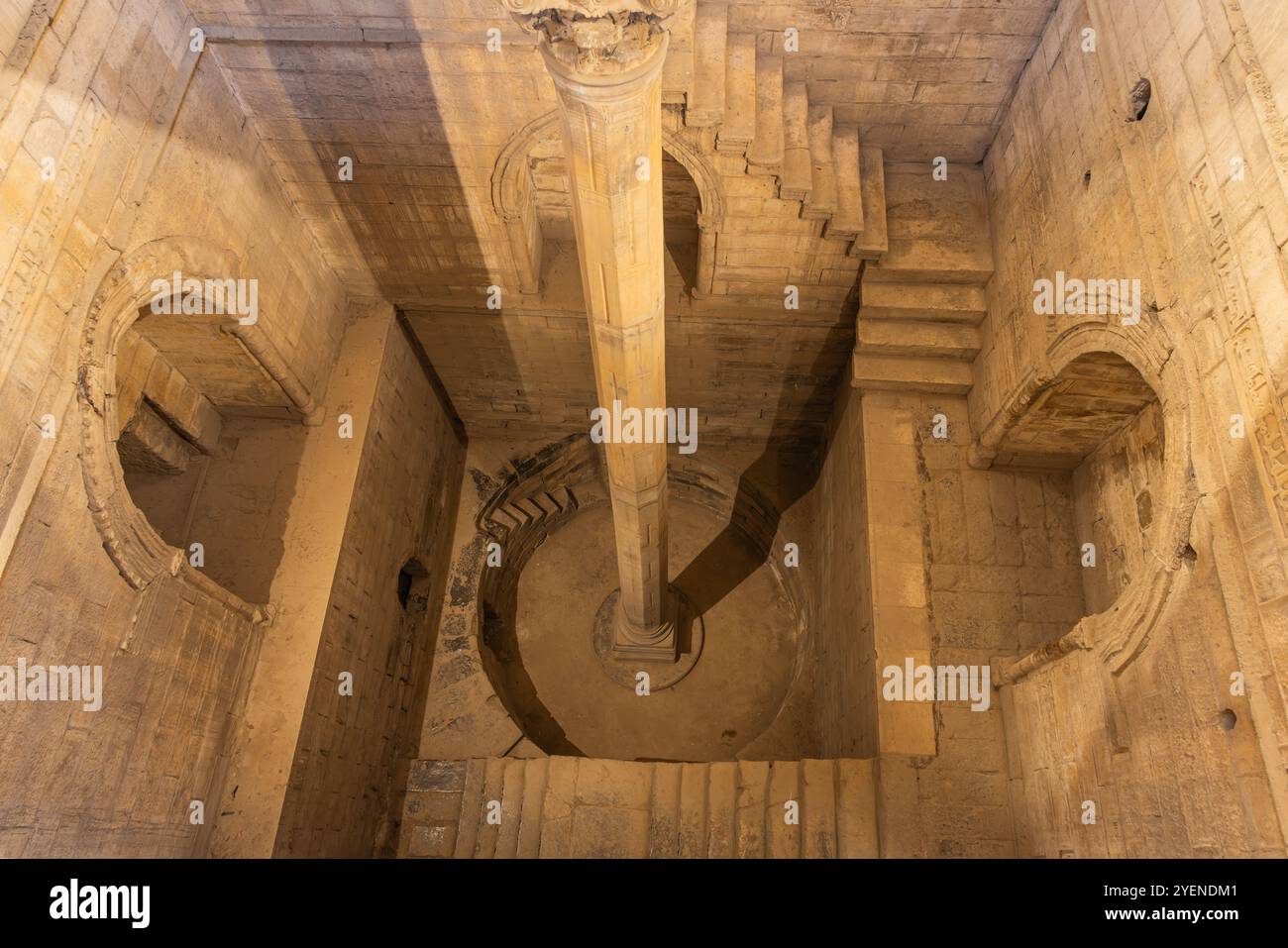 Roda Island, Old Cairo, Cairo, Egypt. February 23, 2024. View down into ...