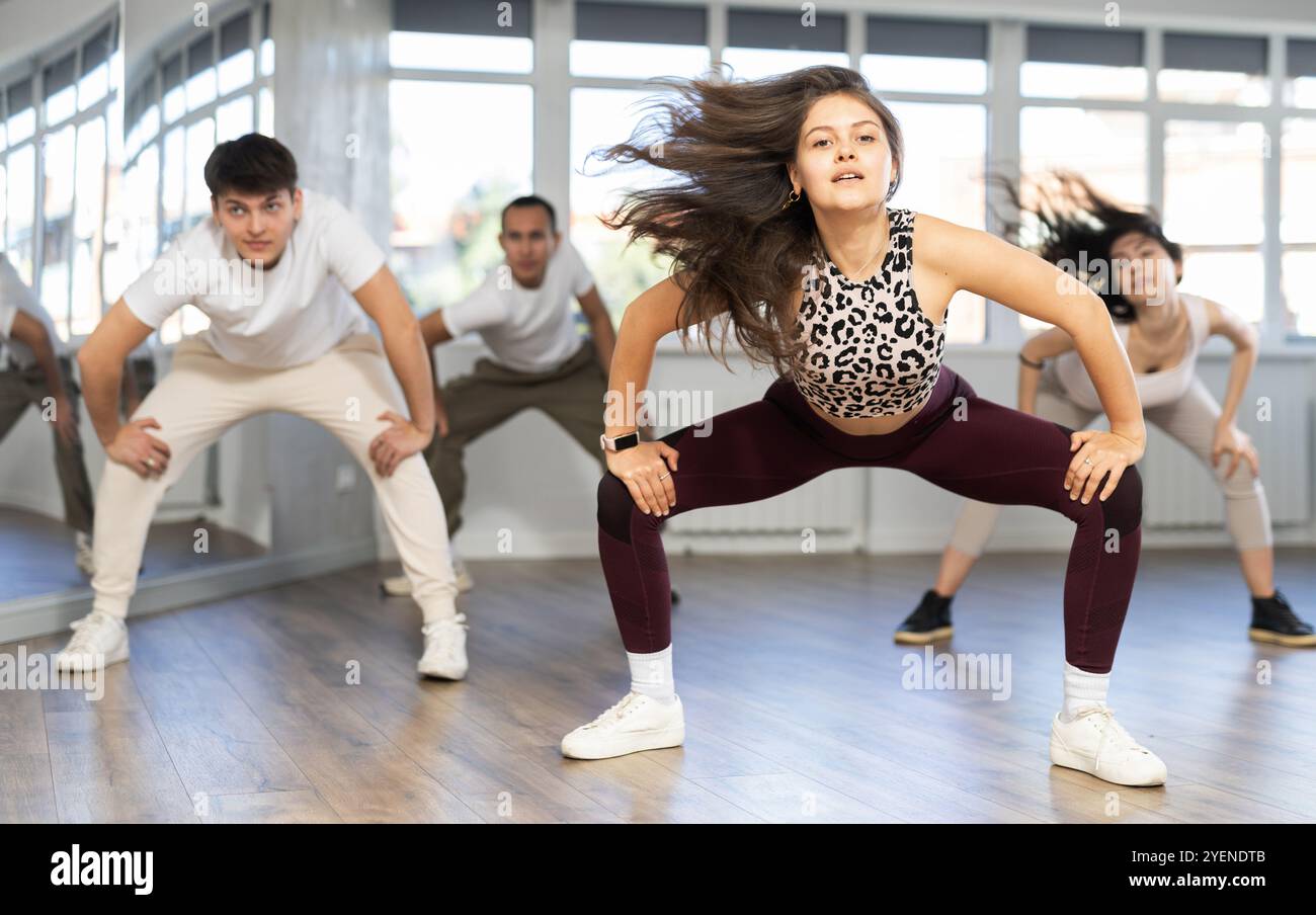 Group of young people dancing hip hop Stock Photo - Alamy