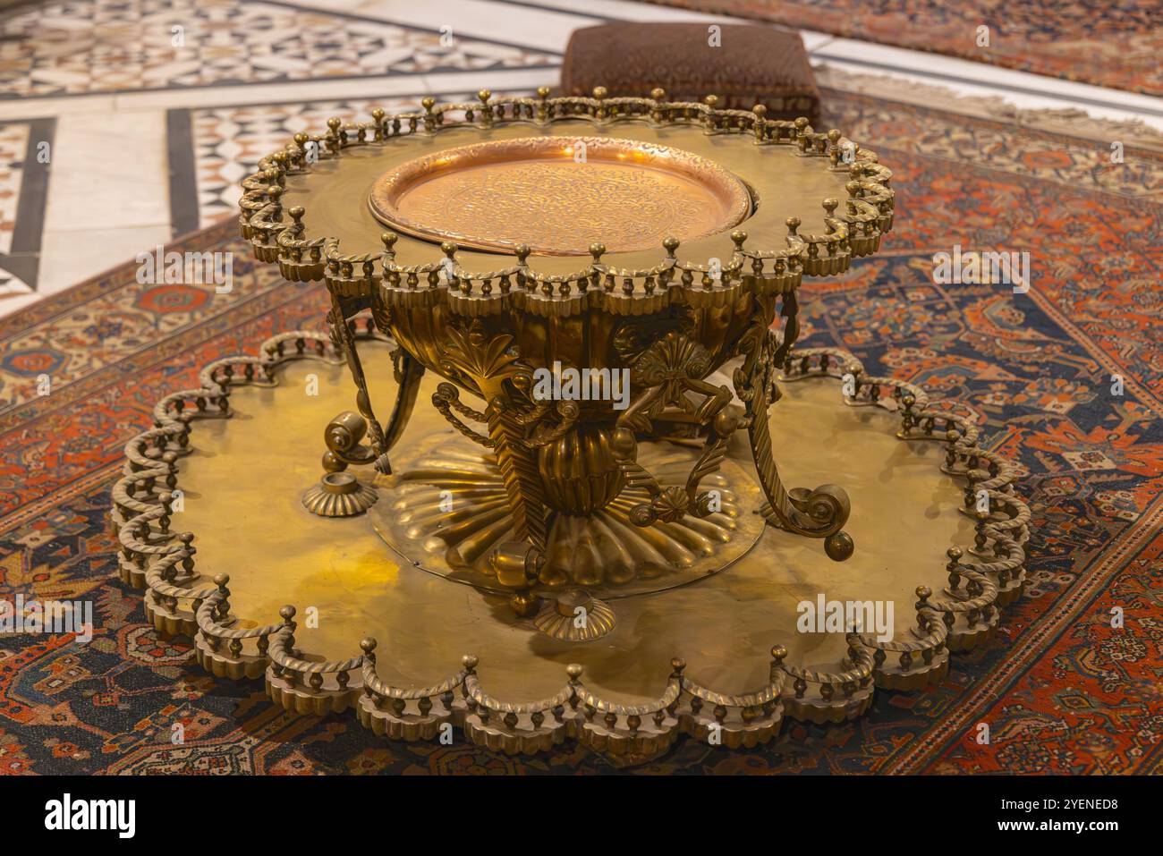 Roda Island, Old Cairo, Cairo, Egypt. February 23, 2024. Ornate brass ...