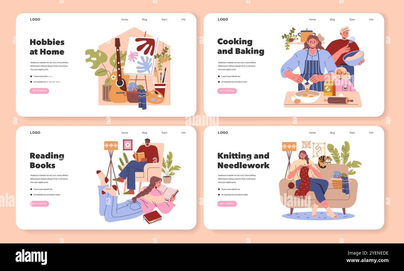 Hobbies at Home set. Creativity and leisure activities indoors ...