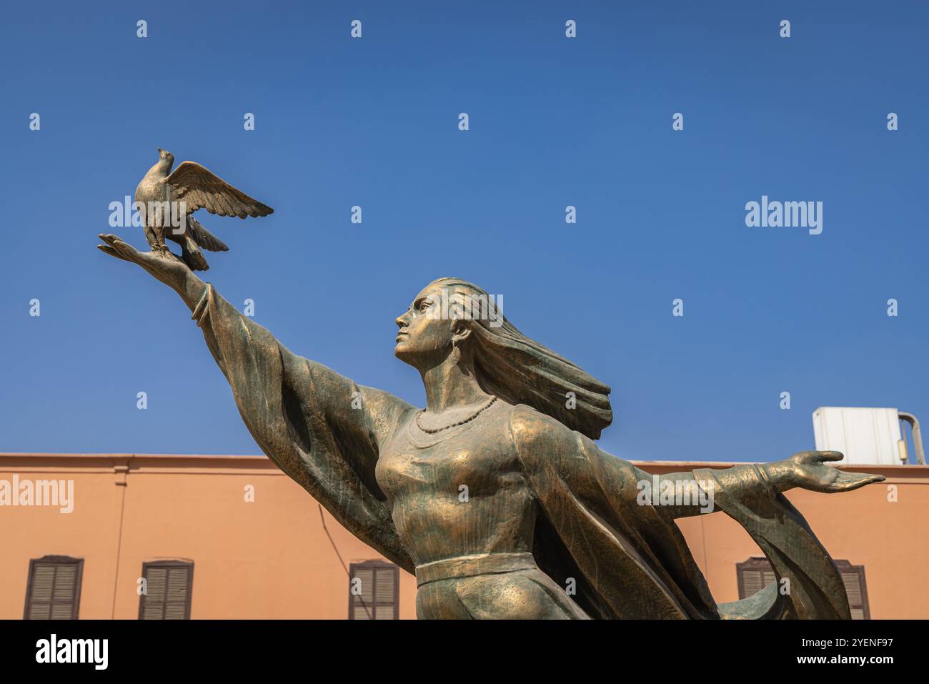 Al Khalifa, Old Cairo, Cairo, Egypt. March 2, 2023. Statue of a woman ...
