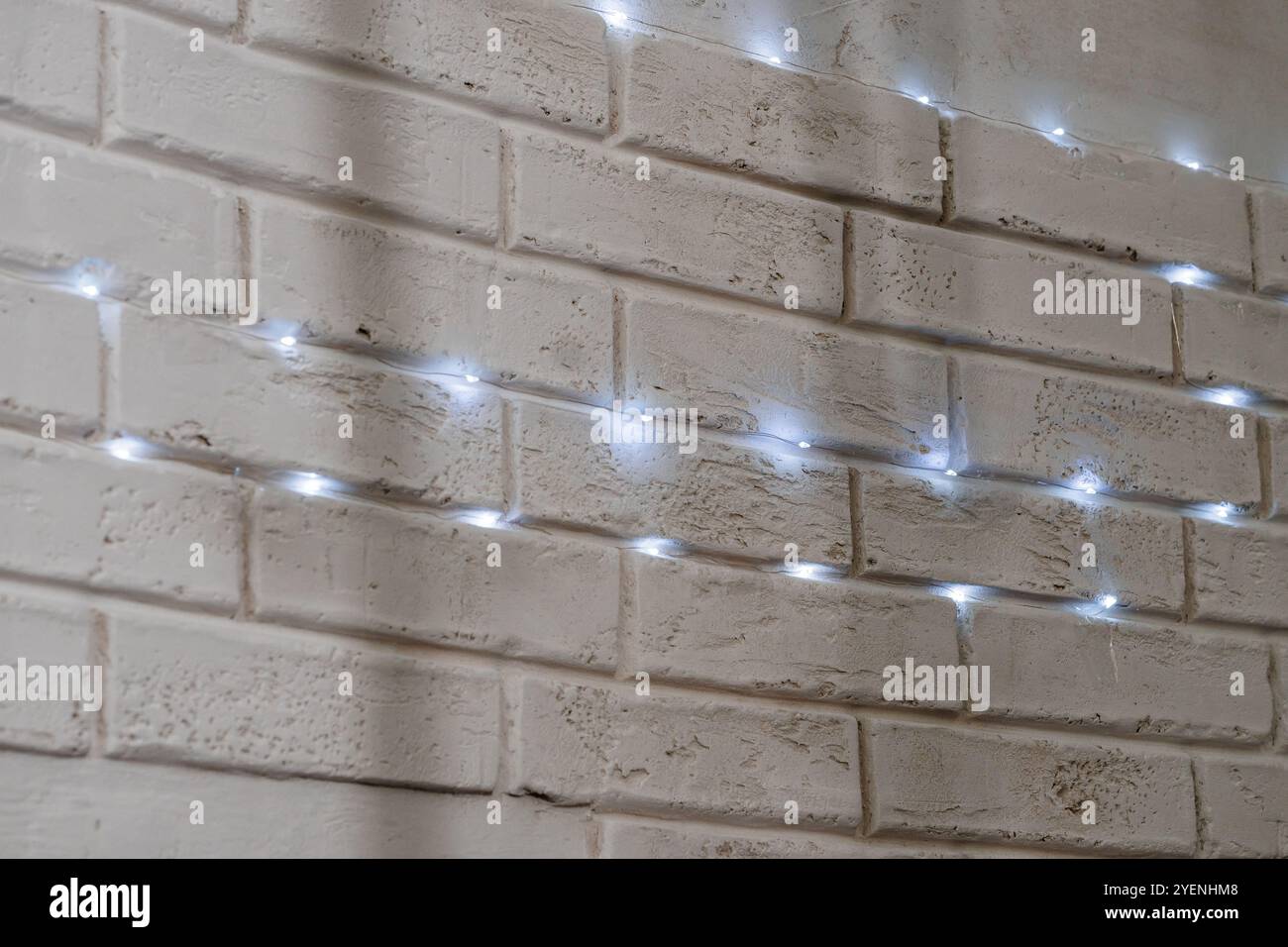 Elegant Wall Decor with Subtle String Lights Illuminating Textured ...