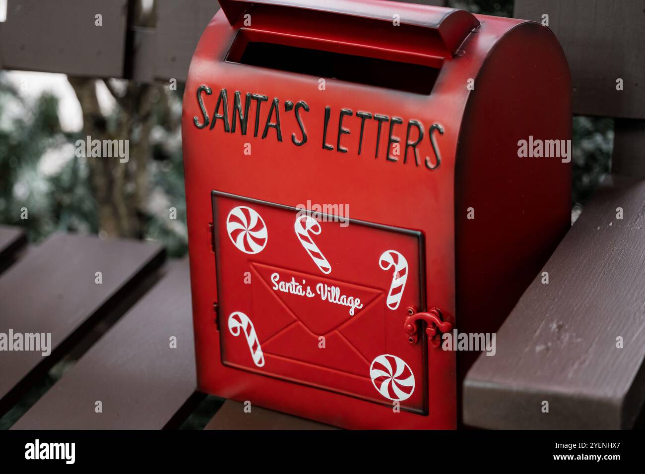 Festive Santa's Letterbox in a Cozy Winter Setting Stock Photo - Alamy