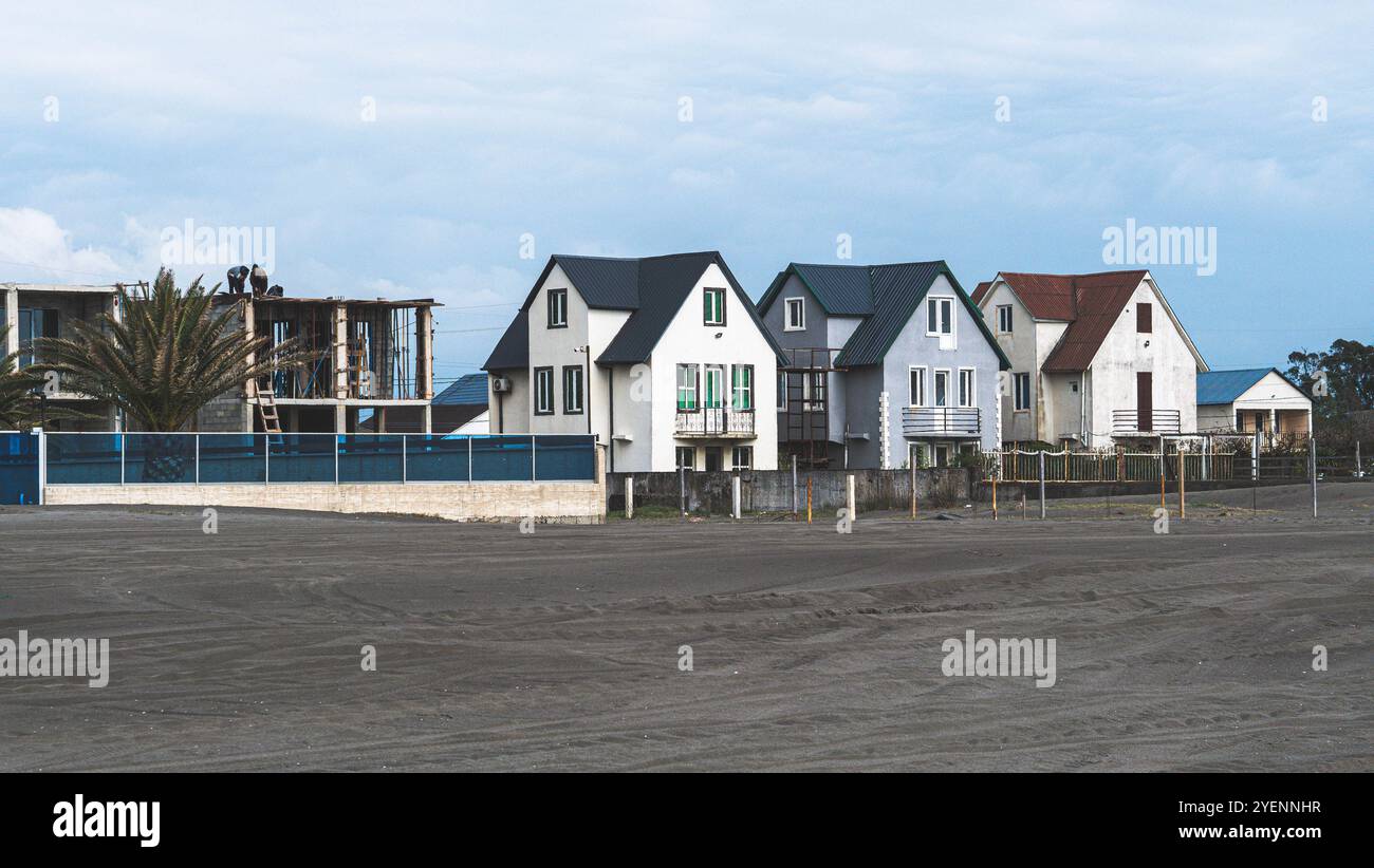 Small town buildings houses communities in country of Georgia Stock ...