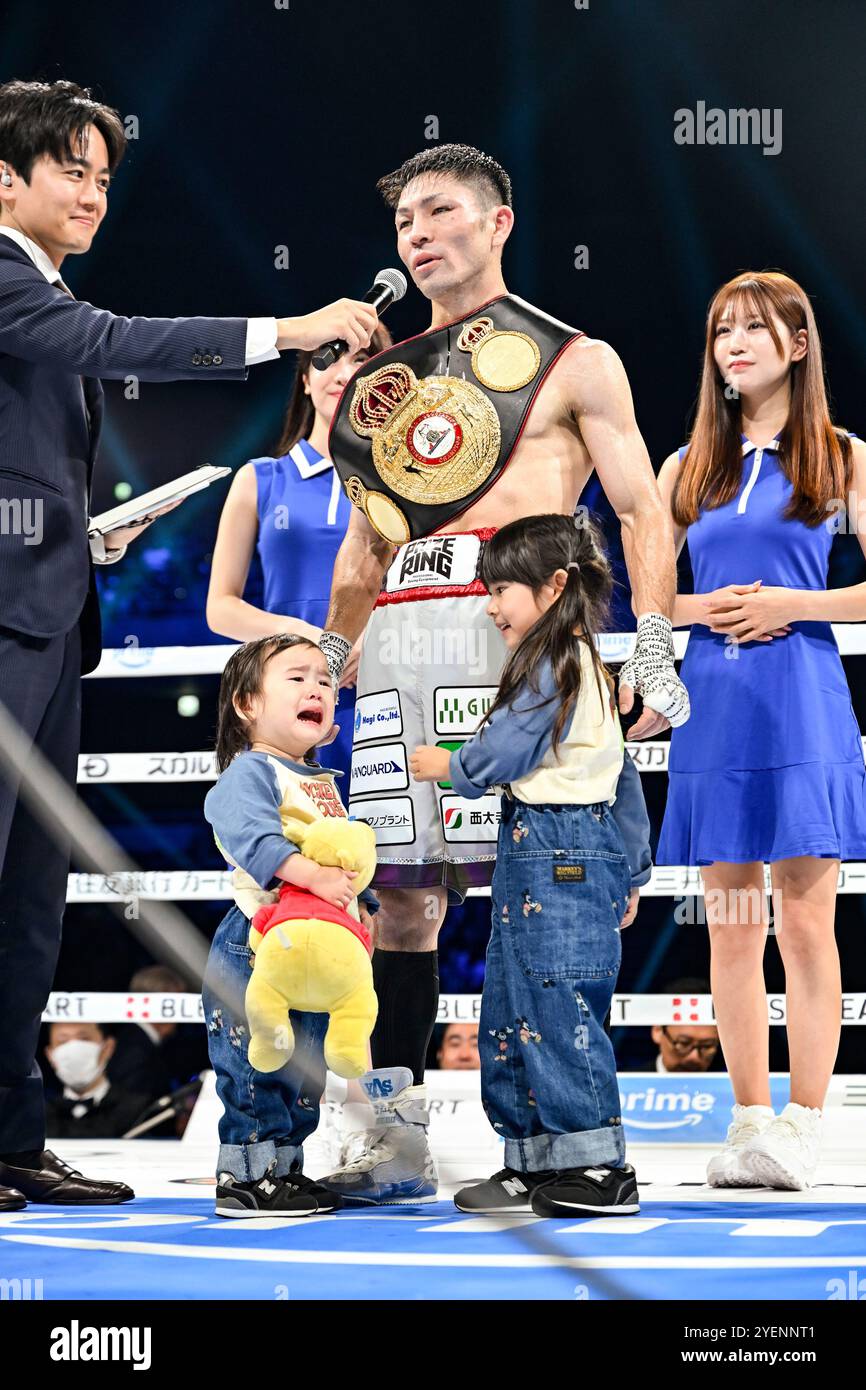 Tokyo, Japan. 13th Oct, 2024. Champion Japan's Seigo Yuri Akui is ...