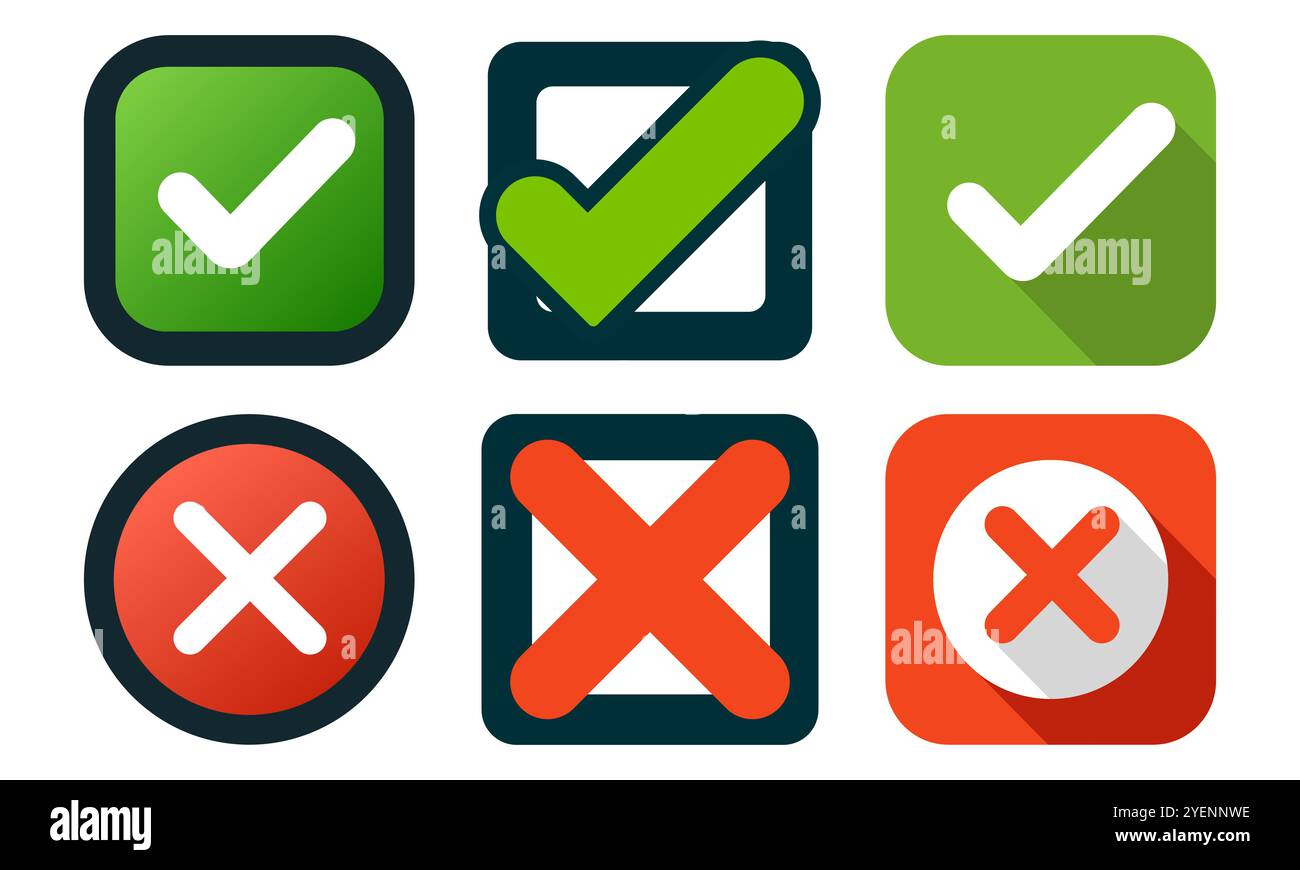 Checkbox checkmark square icon vector or confirm false true check mark ...