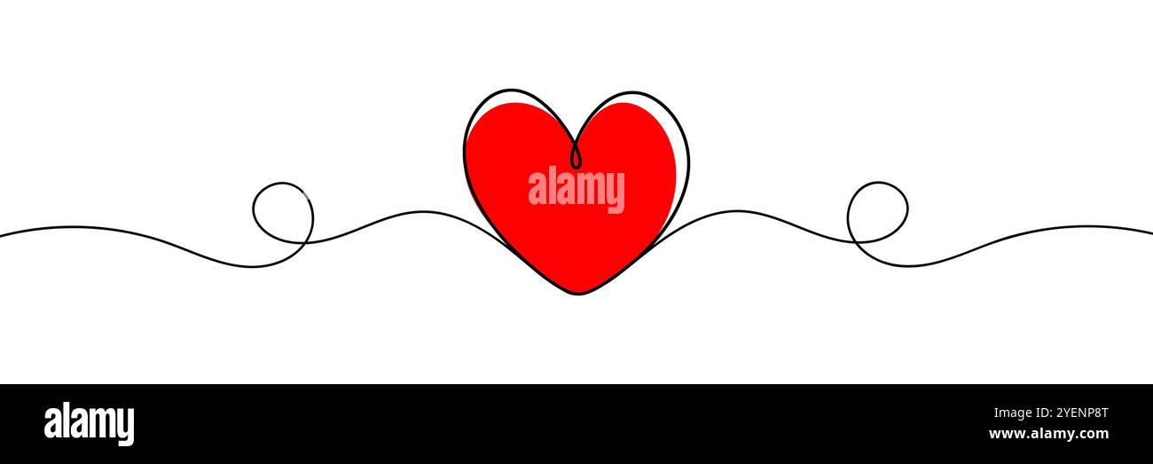 Sweet cute heart. Continuous one line drawing Stock Vector Image & Art ...