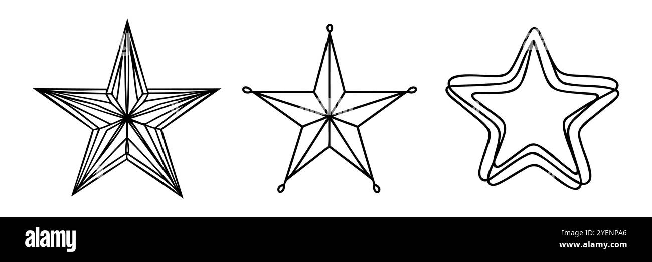 Three Christmas star line drawn Stock Vector Image & Art - Alamy