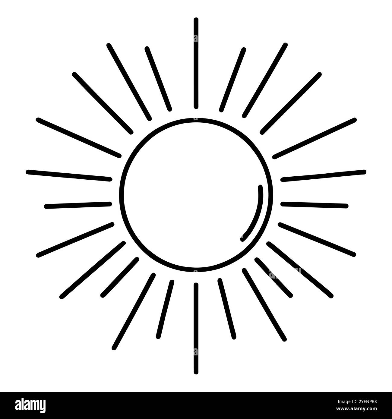 Hand drawn sun sketch Black and White Stock Photos & Images - Alamy