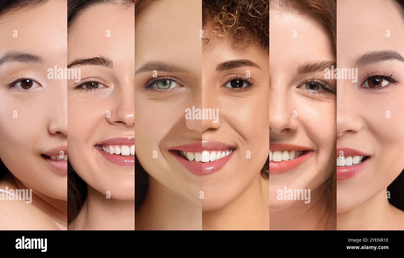 Beautiful women of different ages and races, collage. Banner design ...