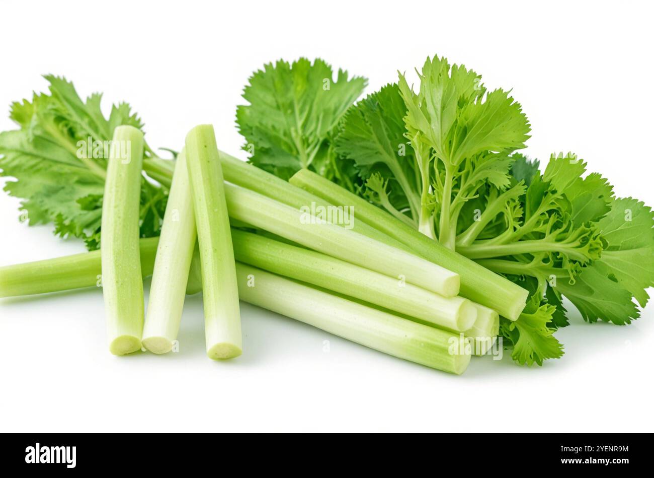 Fresh celery, isolated on white background Stock Photo - Alamy