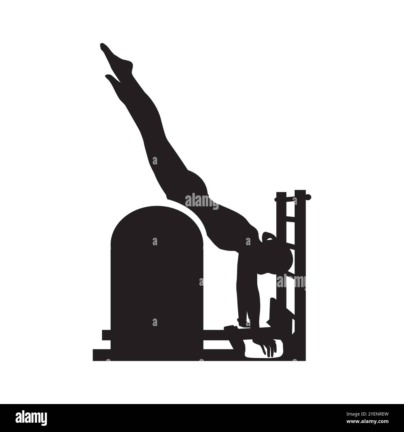 Yoga & Pilates Reformer Studio Woman Silhouette, Pilates Woman Vector ...