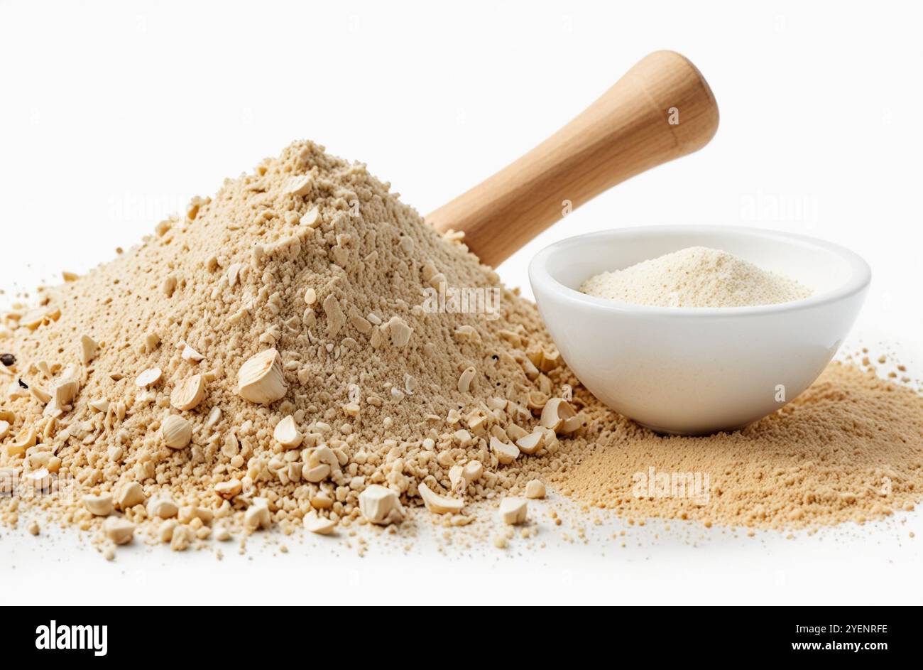 Garlic powder, over white background Stock Photo - Alamy