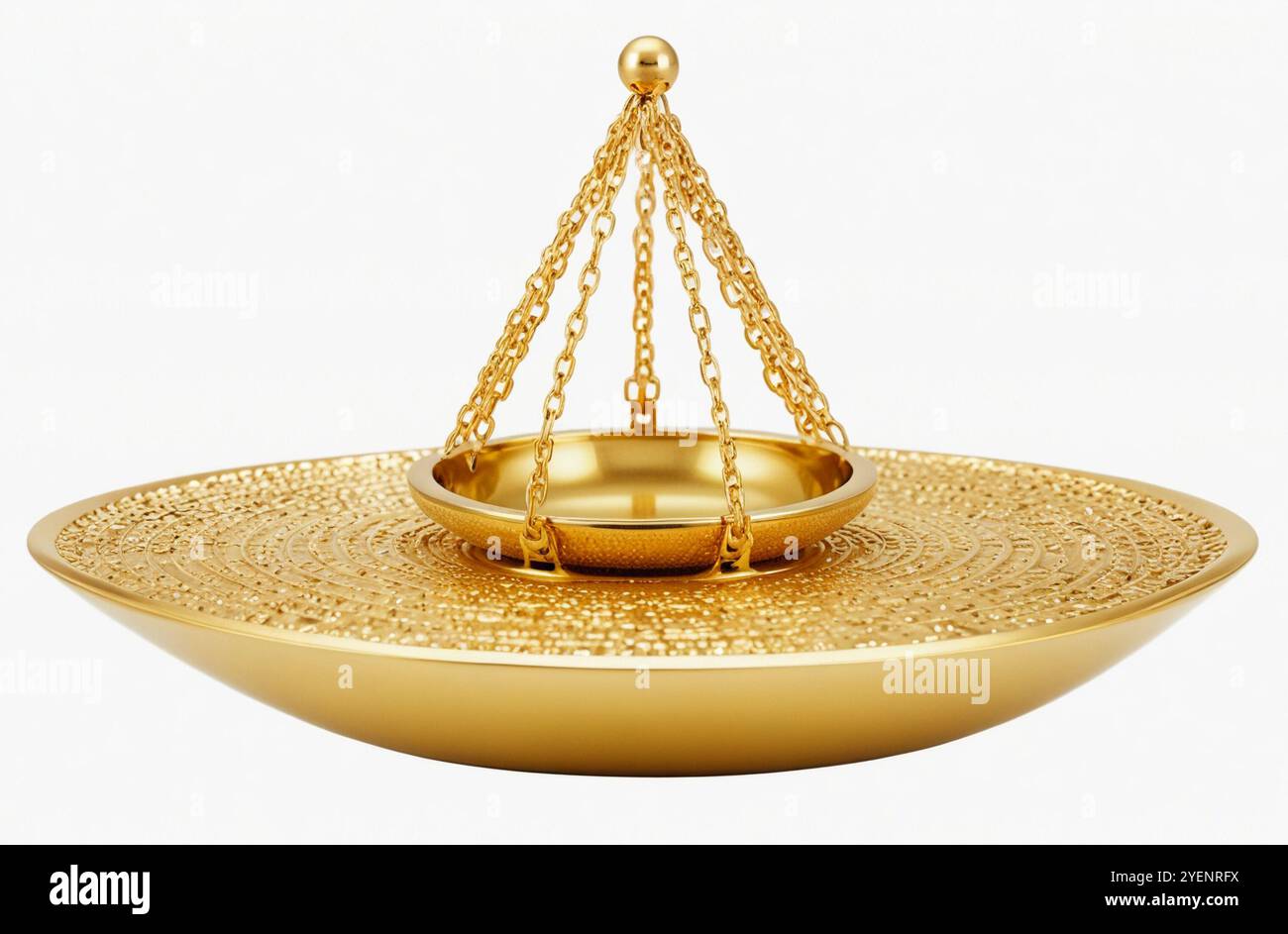Golden scale, isolated on white background Stock Photo - Alamy