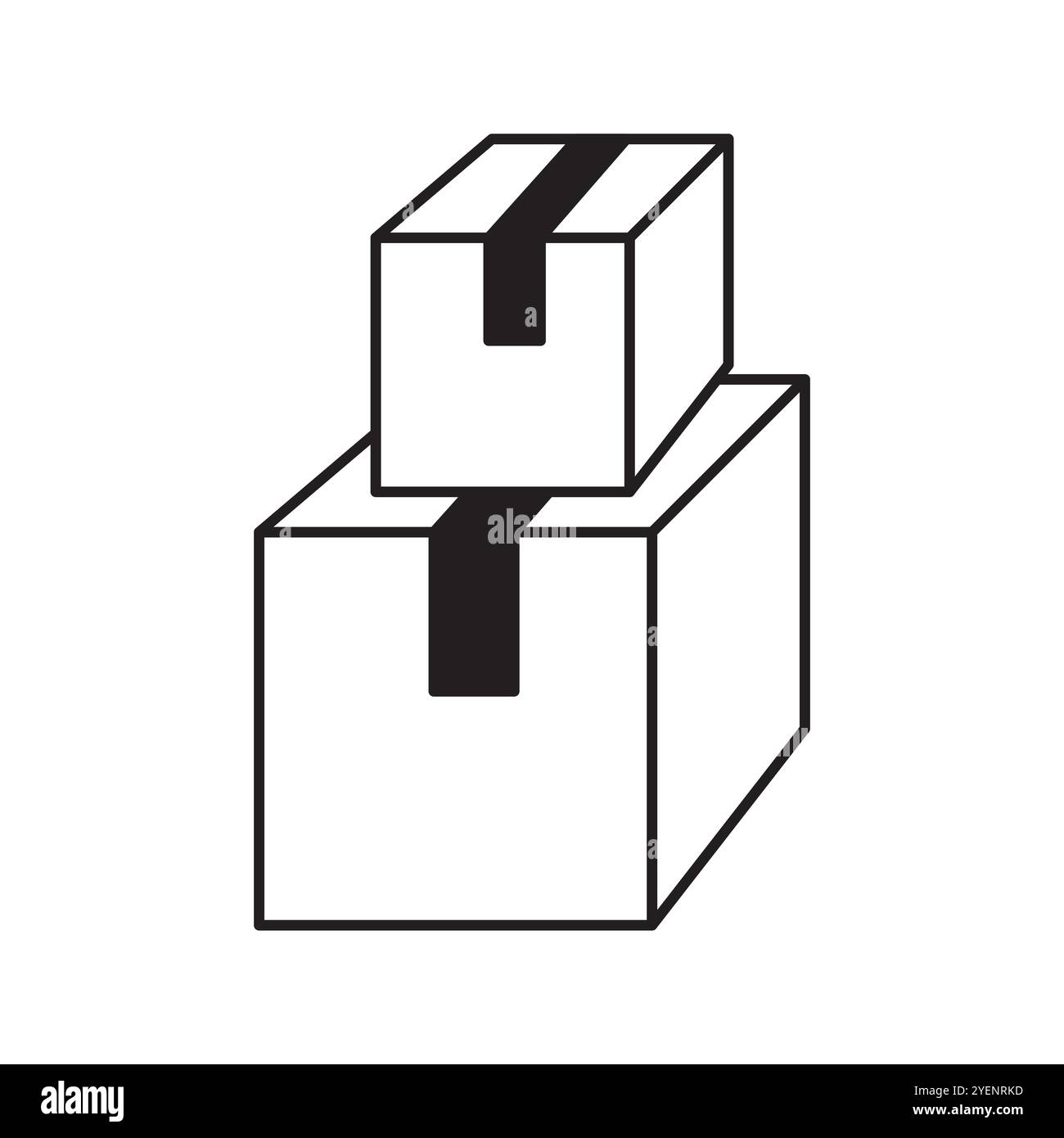 Stacked boxes icon. Packed carton symbol. Shipping package graphic ...