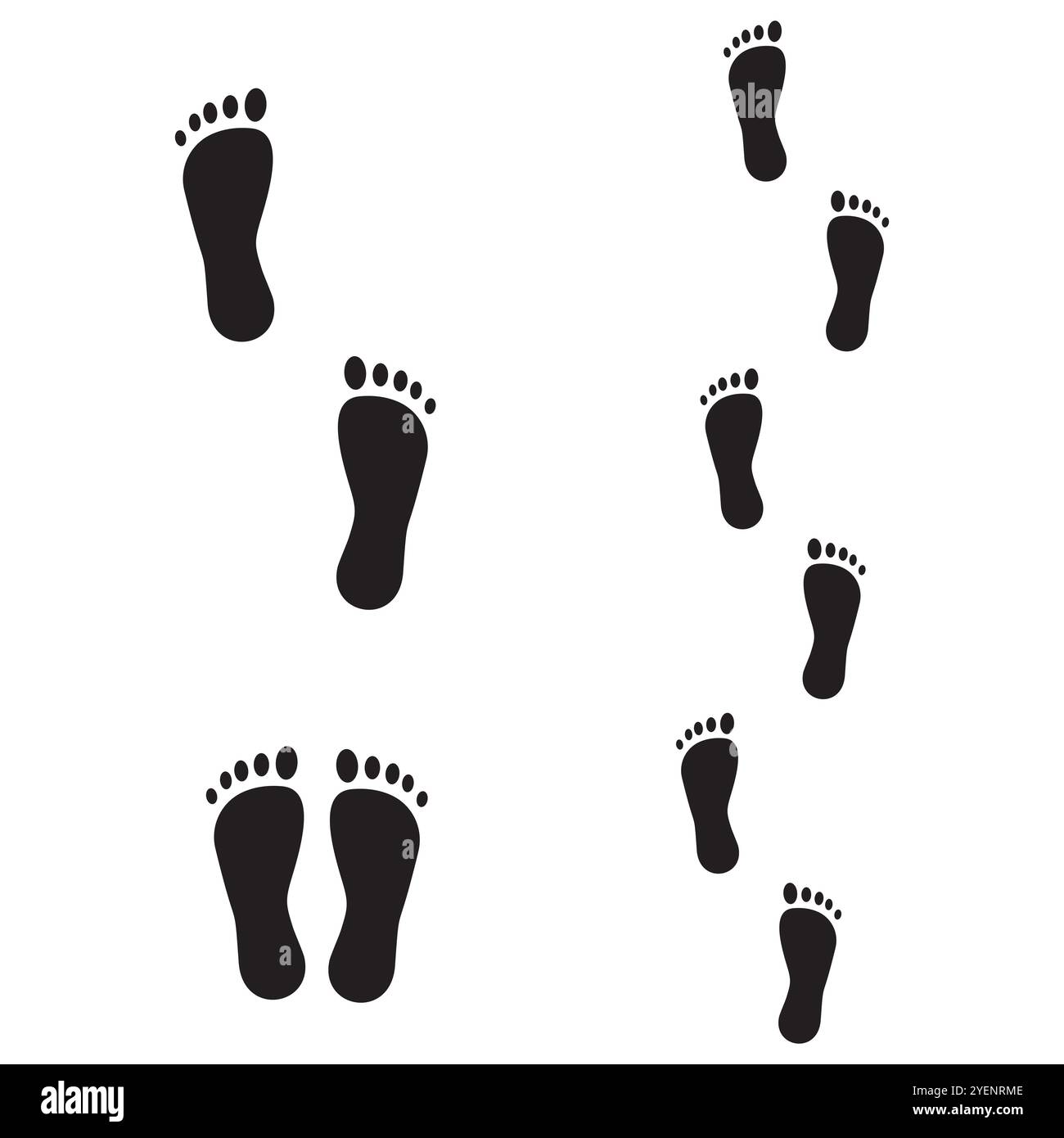 Footprint icon. Black footprint shape. Human step pattern. Simple trace ...