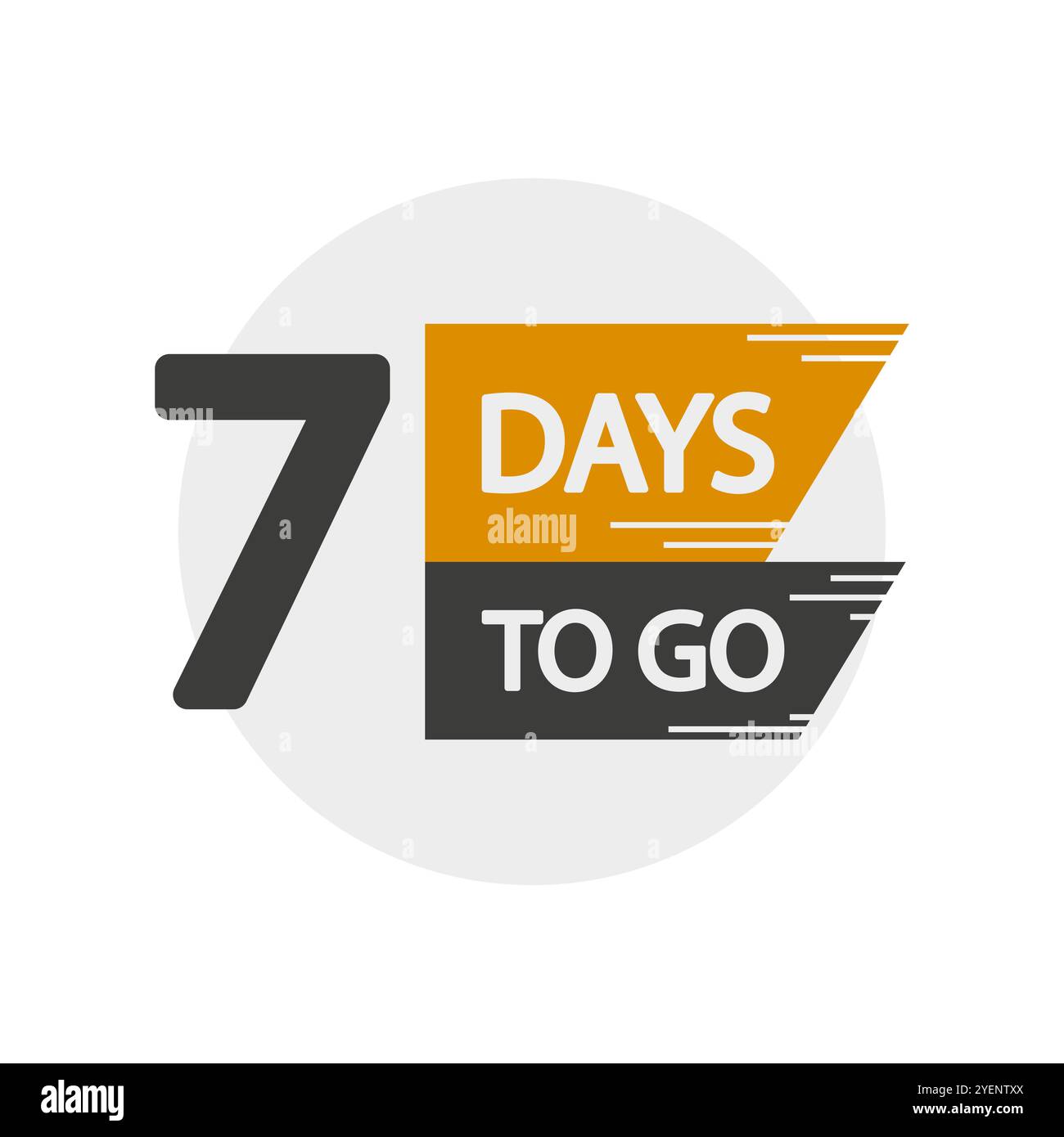 Countdown number seven. Days to go text. Bold 7 days. Vector time ...