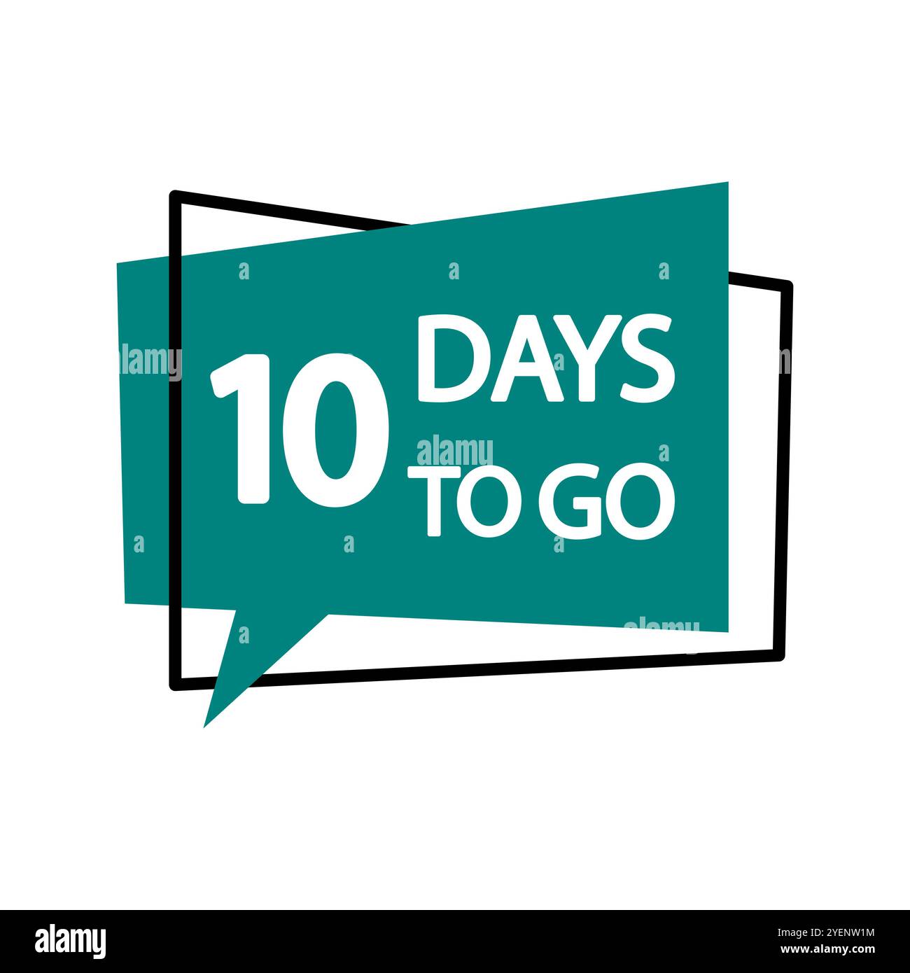 Countdown number ten. Event reminder design. Vector 10 days. Bold ...