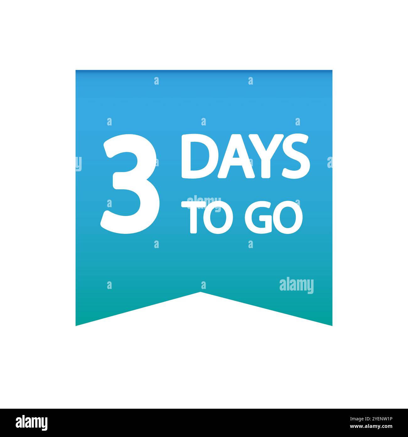 Countdown number three. Bold 3 days to go. Vector reminder symbol ...