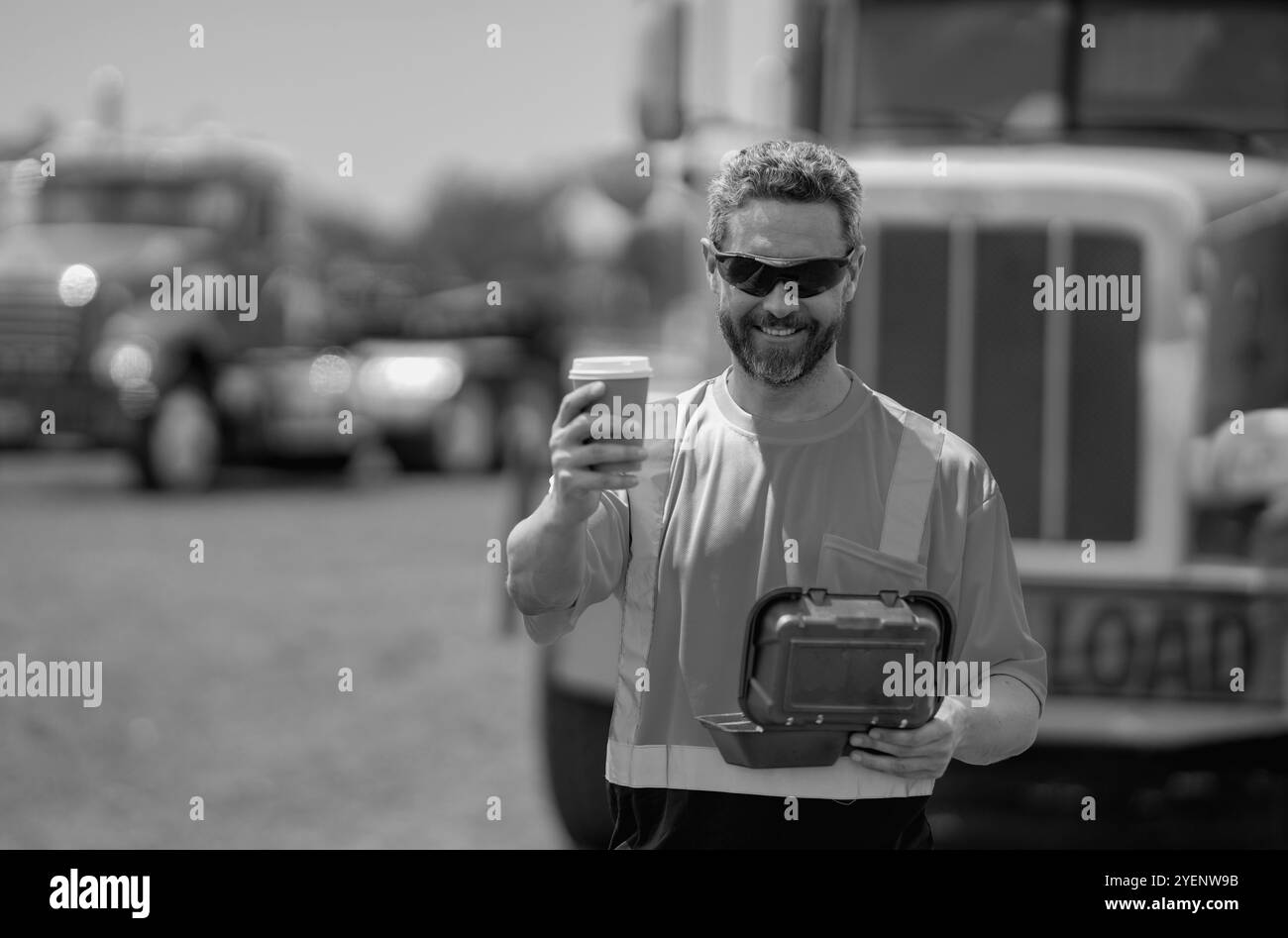 Take away lunch Black and White Stock Photos & Images - Alamy