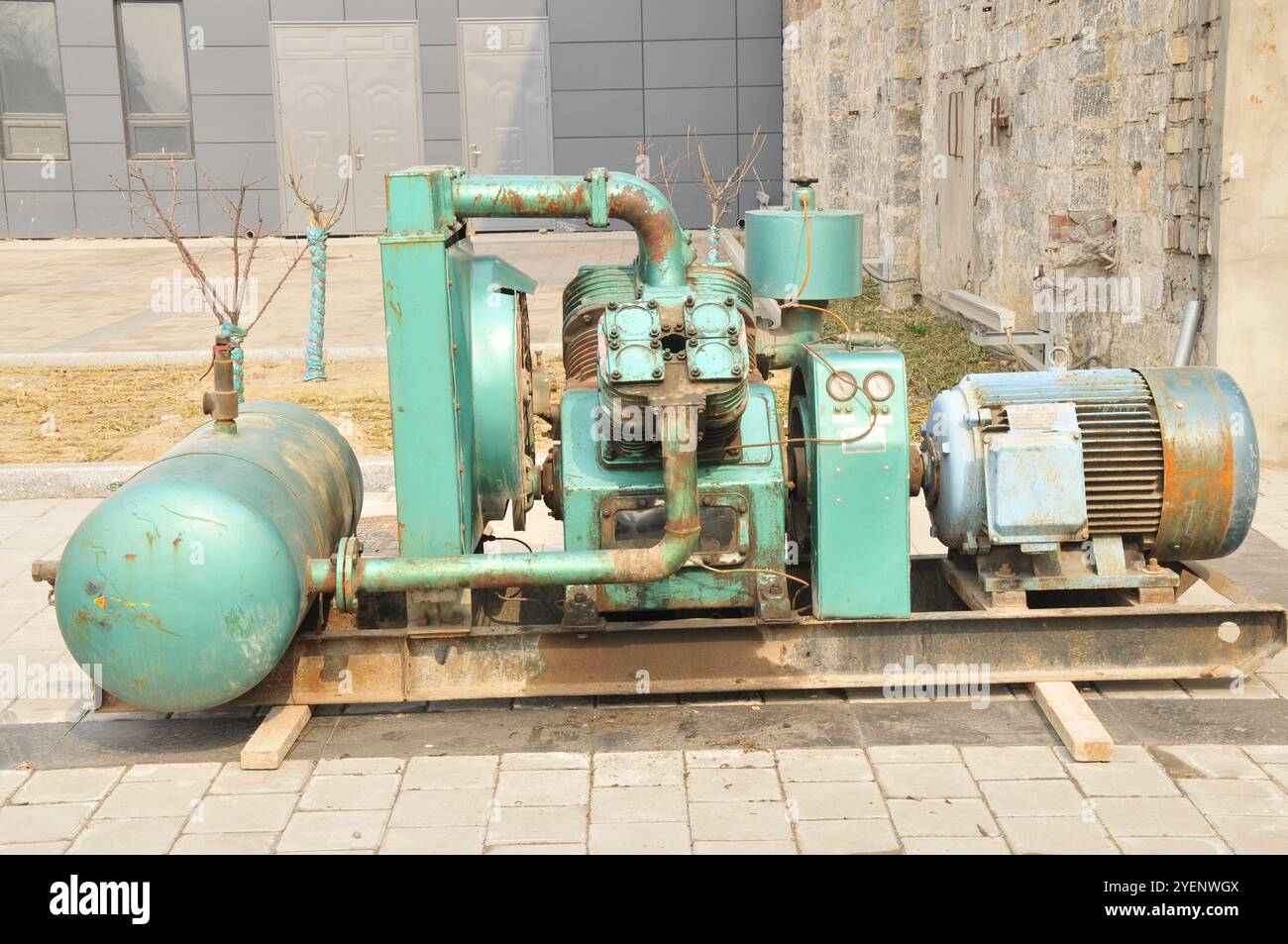 The old generators and generator parts Stock Photo - Alamy