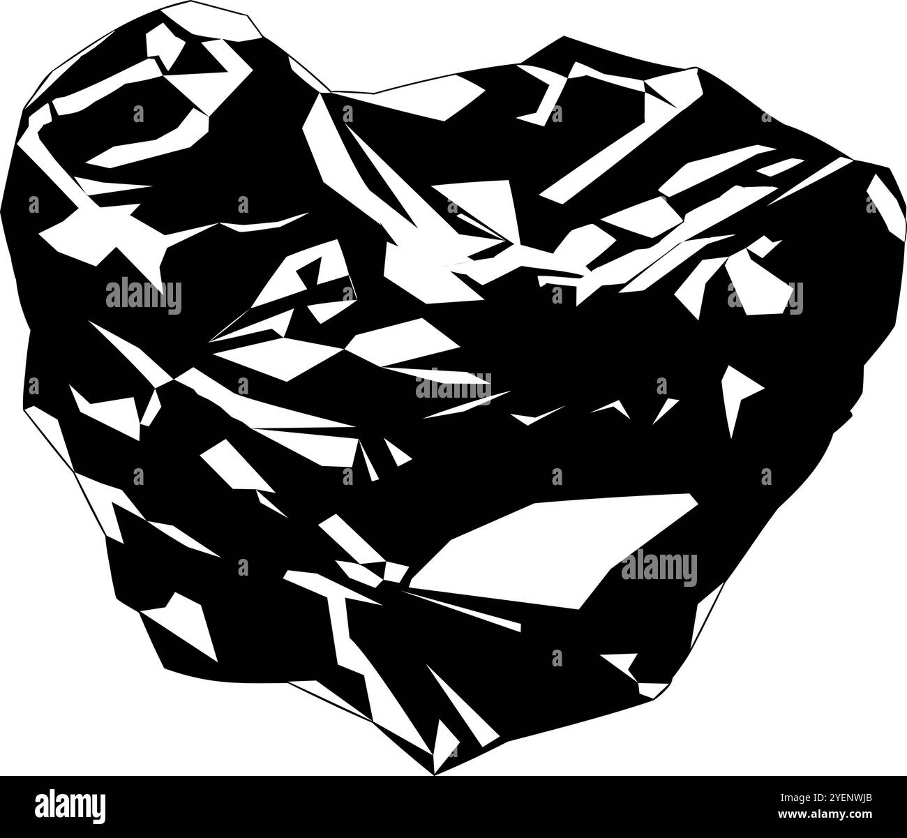 Shape of natural rough diamond. Vector illustration of uncut diamond ...