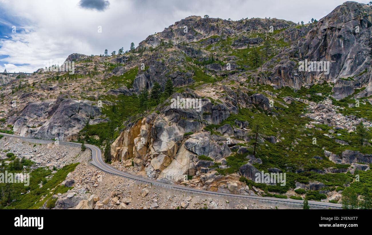Mountain Road Donner Pass Stock Photo - Alamy