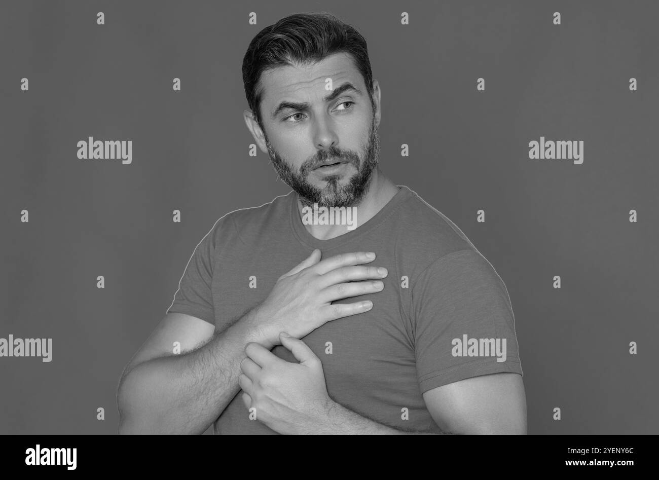 Male prayer. Man praying. Isolated portrait of male pray. Christian man ...