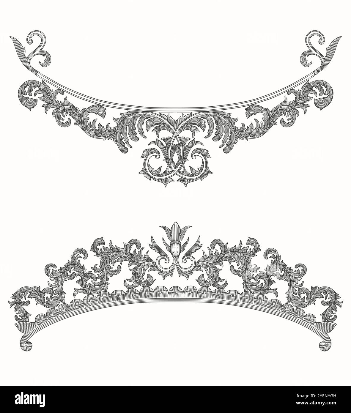 Vintage floral border Black and White Stock Photos & Images - Alamy