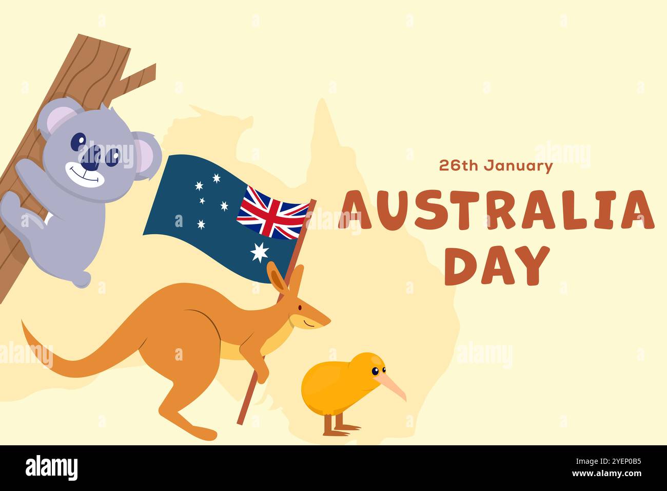 australia day background illustration in flat design style Stock Vector ...