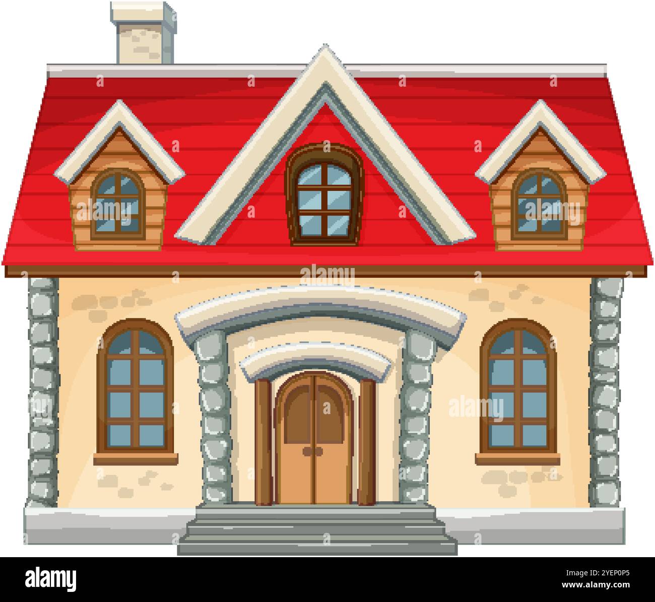 Suburban house red roof Stock Vector Images - Alamy