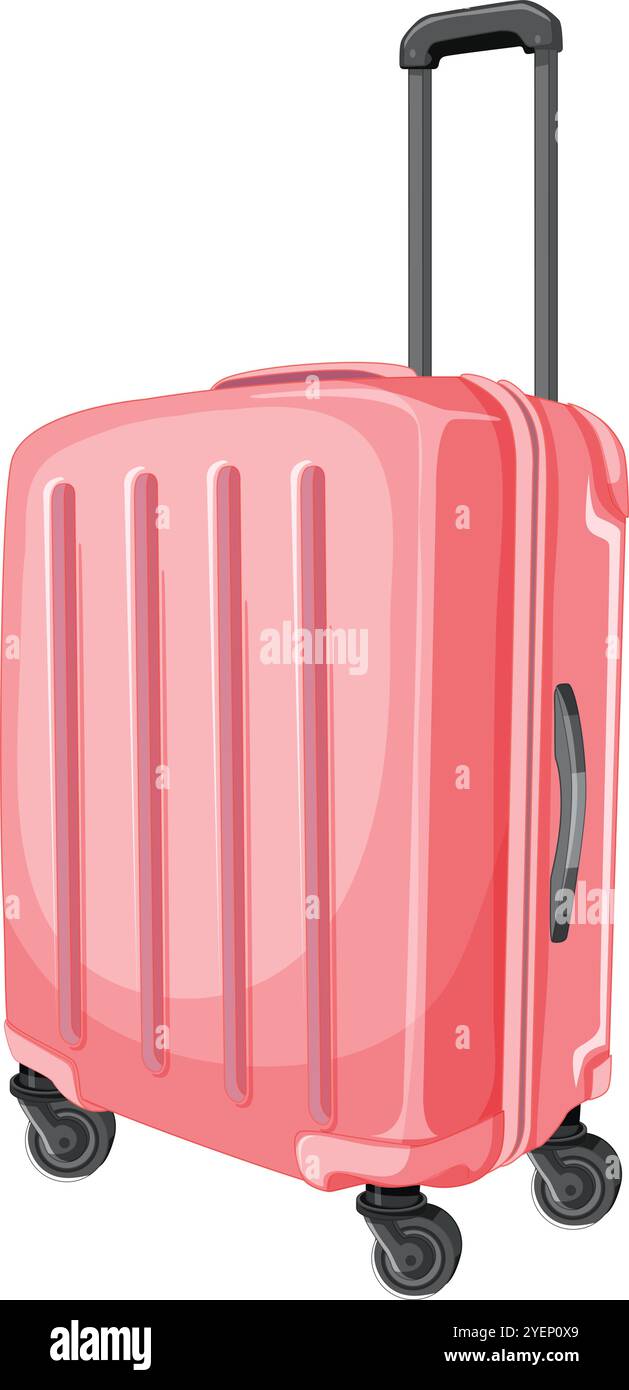 Red suitcase with wheels and a handle Stock Vector Image & Art - Alamy