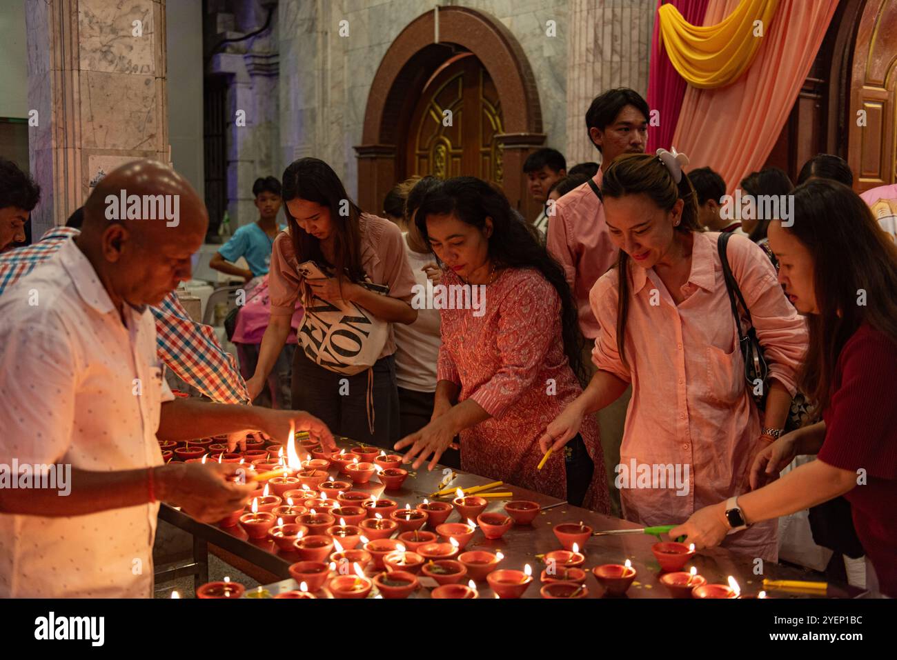 Bangkok, Thailand. 31st Oct, 2024. Devotees celebrate, Diwali or ...