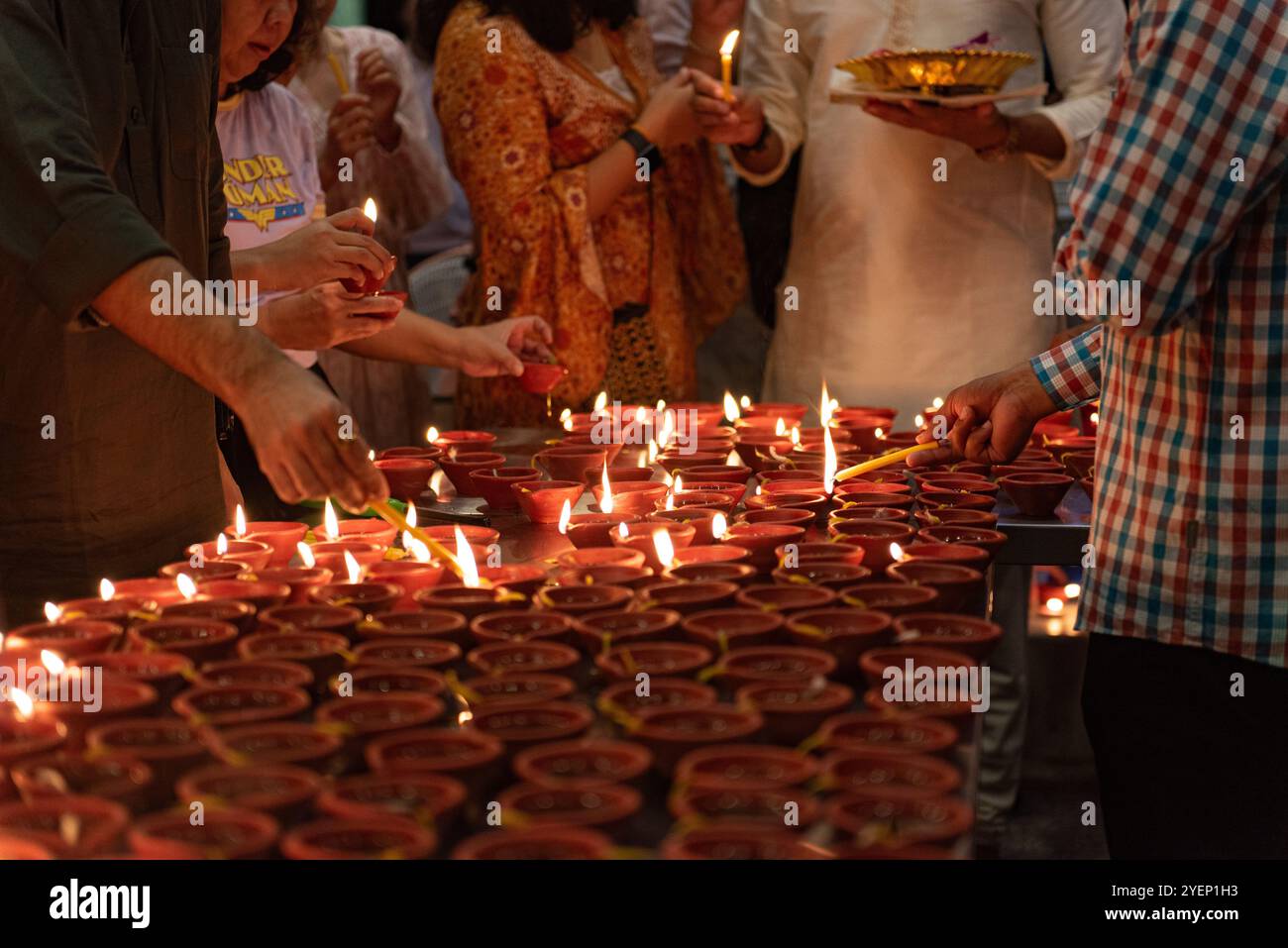 Bangkok, Thailand. 31st Oct, 2024. Devotees celebrate, Diwali or ...