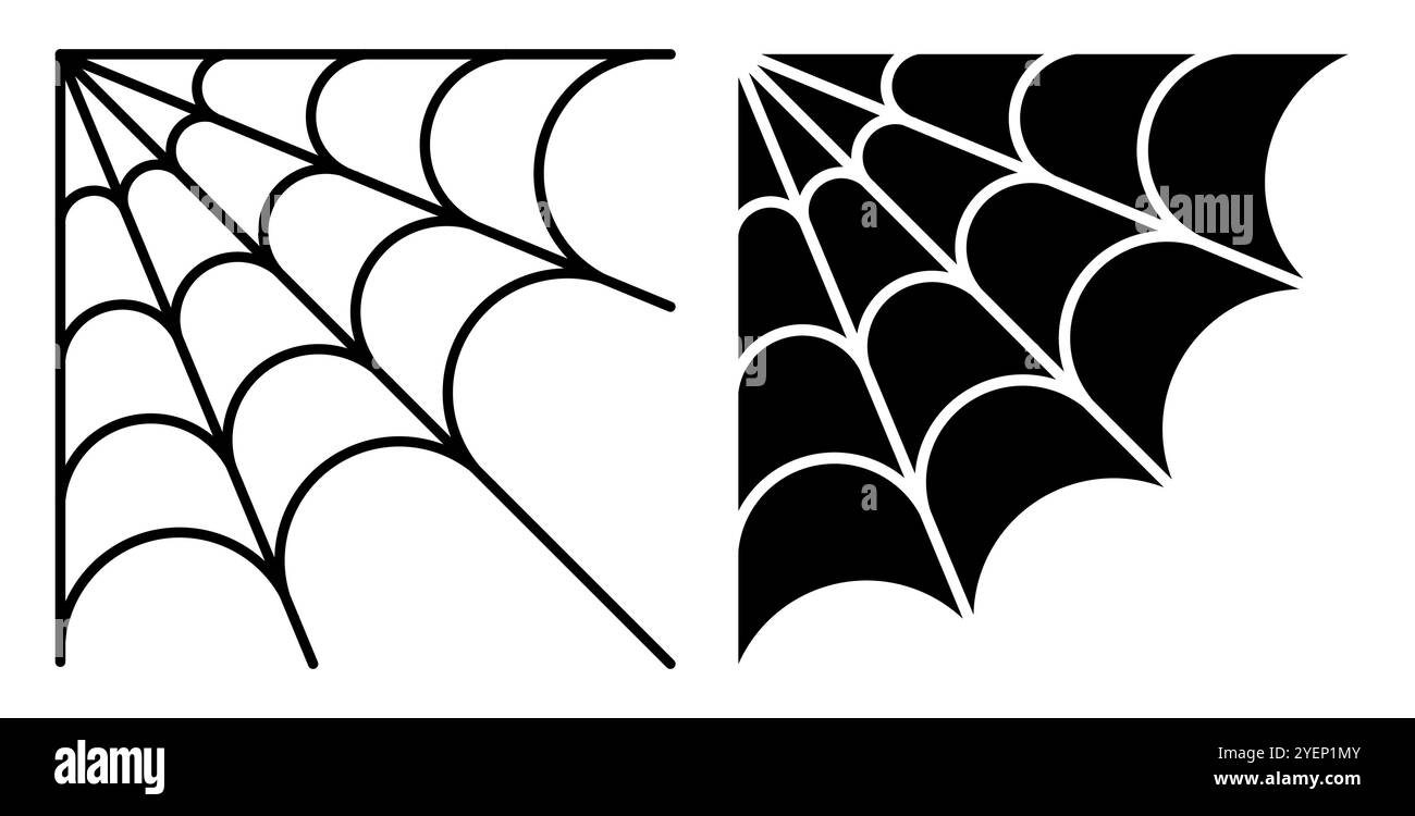 Linear icon. Spider corner web in corner of room. Design element for ...