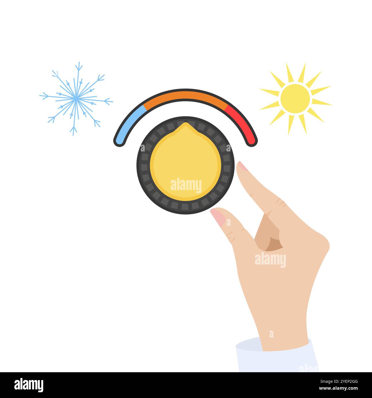 Hand turning down radiator control handle design Stock Vector Image ...