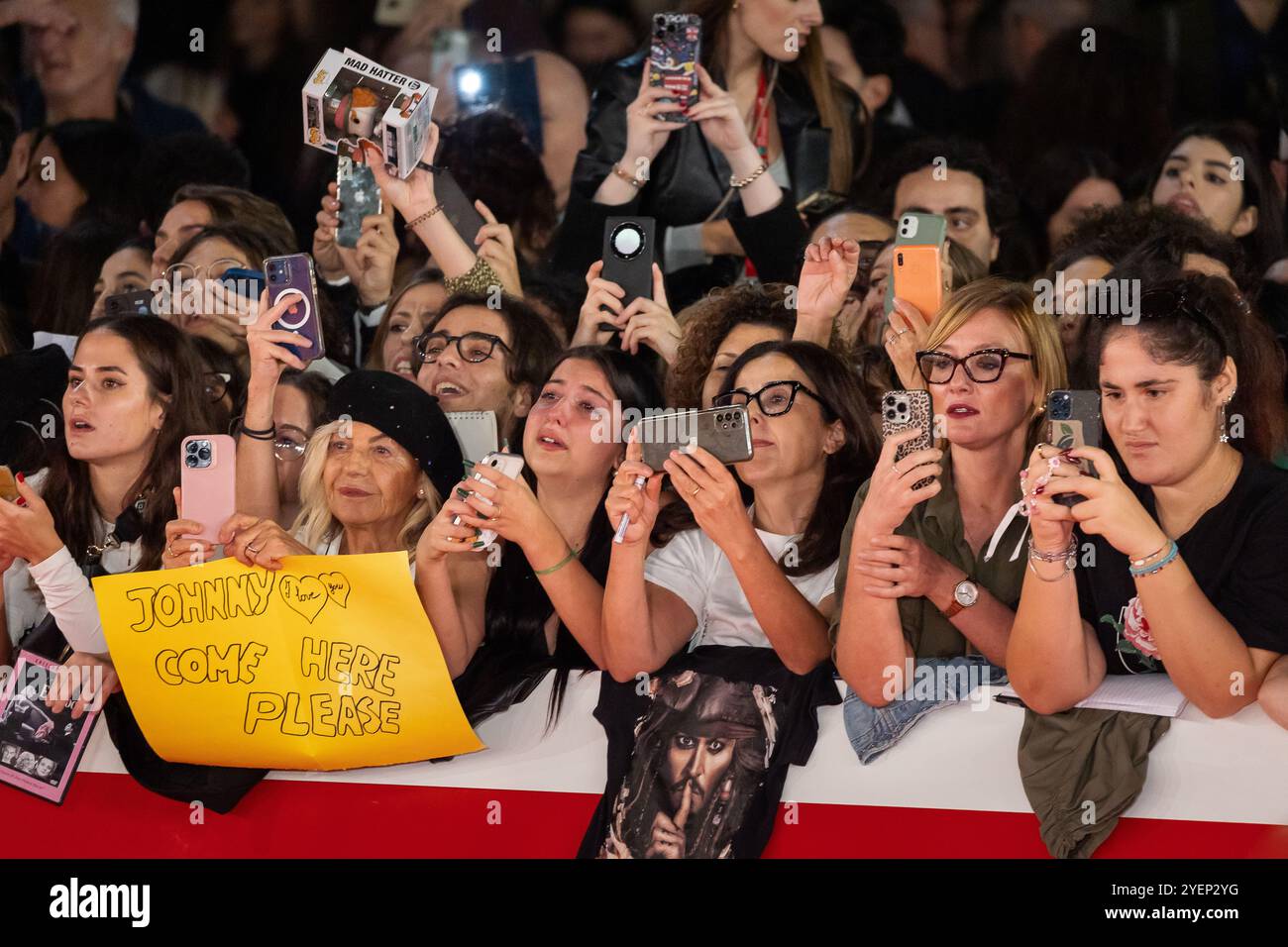 Rome, Italy. 26th Oct, 2024. The crowd of supporters in delirium for ...