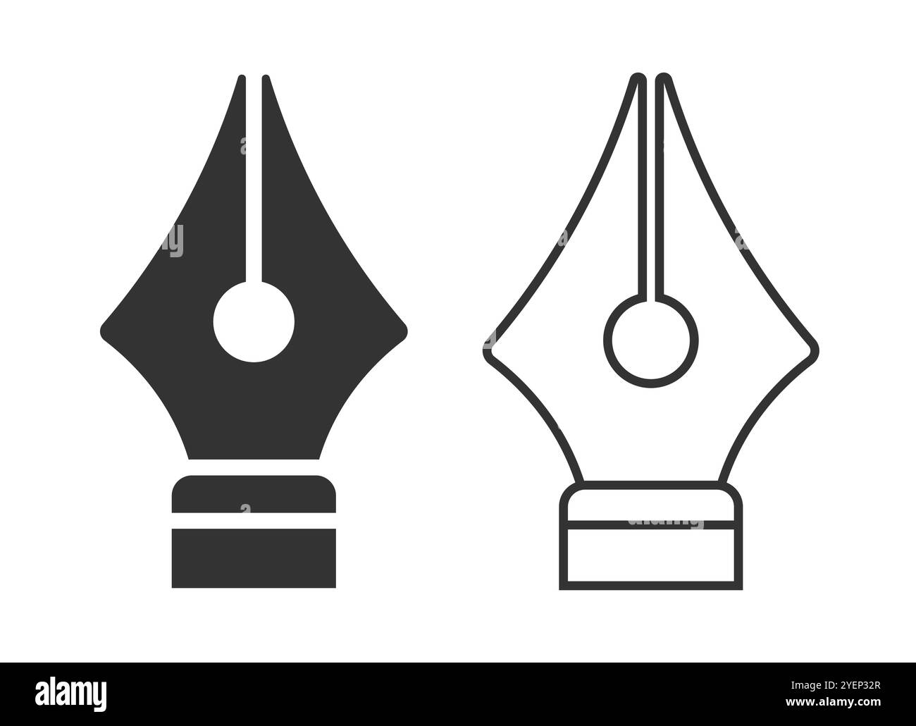 Old fountain pen nibs icon symbol pictogram. Retro vintage fountain nib ...