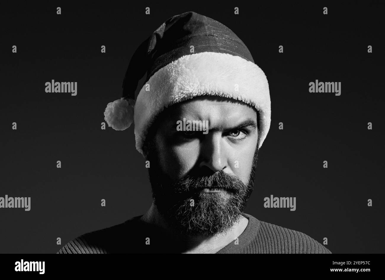 Serious santa claus christmas Black and White Stock Photos & Images - Alamy