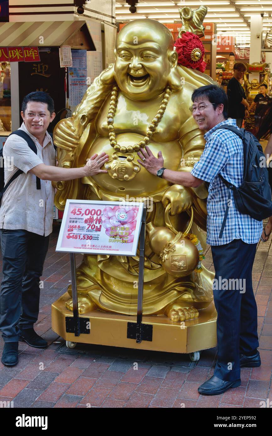 Outside a shop for Buddhist ritual objects in Waterloo Street, Bugis ...