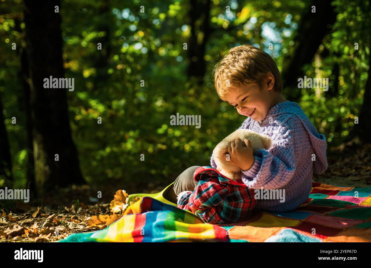 Baby boy embrace with teddy. Child concept. Embraces copncept. Every ...