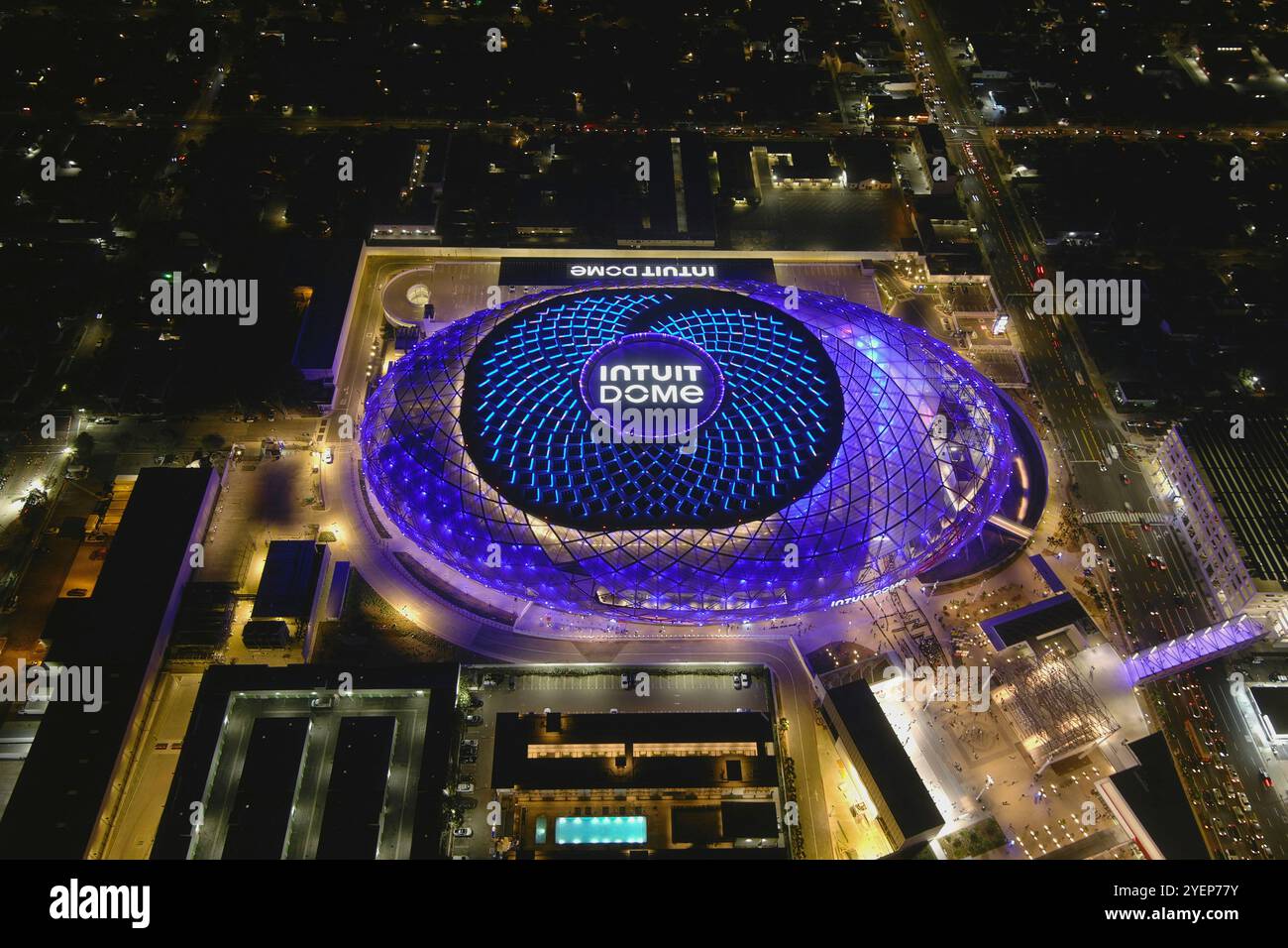 An aerial view of the Intuit Dome, Thursday, Oct. 31, 2024, in ...